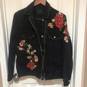 Zara | Jackets & Coats | Zara Embroidered Denim Jacket | Poshmark